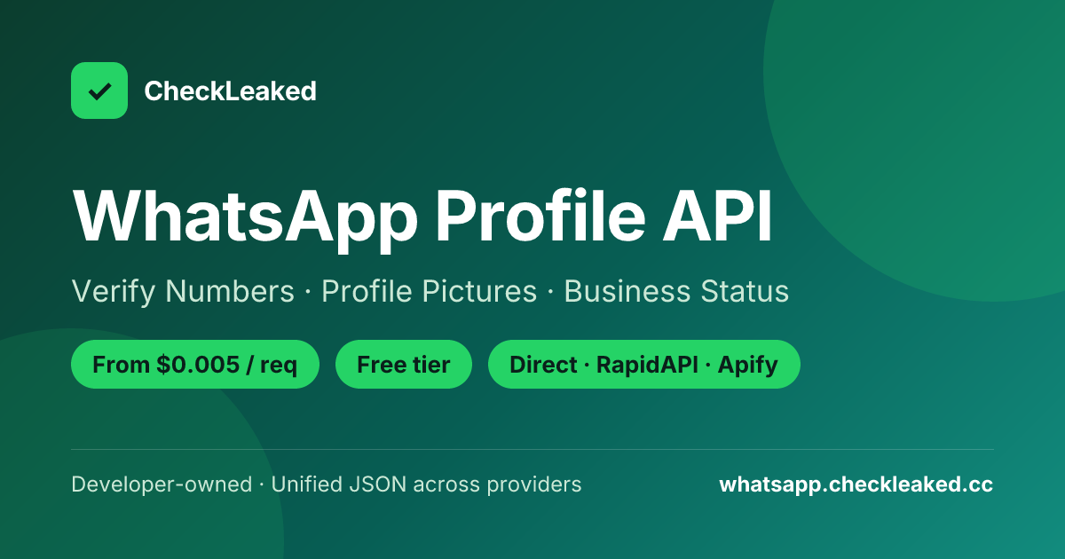 WhatsApp Profile API — Check Any Number, Get Profile Picture & Business ...